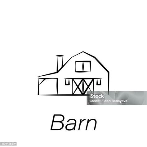 헛간 손 그리기 아이콘입니다 농업 그림 아이콘의 요소입니다 기호와 기호는 웹 로고 모바일 앱 Ui Ux에 사용할 수 있습니다 헛간에 대한 스톡 벡터 아트 및 기타 이미지