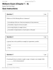 Statistics Midterm Exam Quiz Chapter To Course Hero