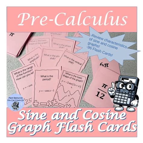 Trig Graphs Sine And Cosine Functions Review Flash Cards Tpt