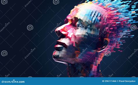 artificial voxel human head stock illustration illustration of