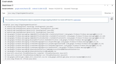 Crash Details By Play Store Capacitor Ionic Forum