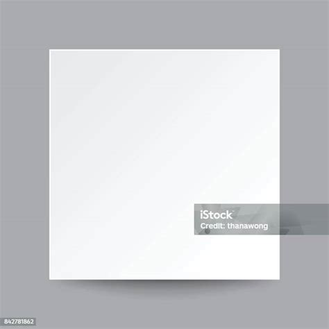 일러스트 벡터 빈 흰색 사각형 종이 진짜 그림자 배경 또는 다른에 대 한 사용이 이다 0명에 대한 스톡 벡터 아트 및 기타 이미지 0명 공란 그림자 Istock