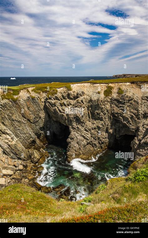 Sea Caves At Dungeon Provincial Park Near Cape Bonavista Newfoundland