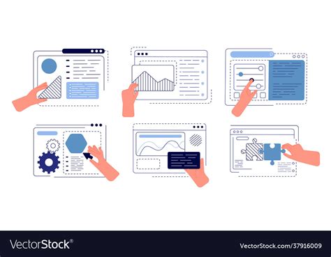 Hands Programming App Engineering Apps Ui Hand Vector Image