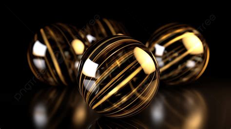 검정색 배경에 반짝이는 금색 공 흐릿한 검은색 배경에 있는 갈색 줄무늬 노란색 유리 구의 3d 그림 고화질 사진 사진 배경 일러스트 및 사진 무료 다운로드 Pngtree