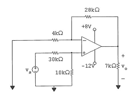 Solved Find The Range Of Values For Vs Such That The Output Chegg Com