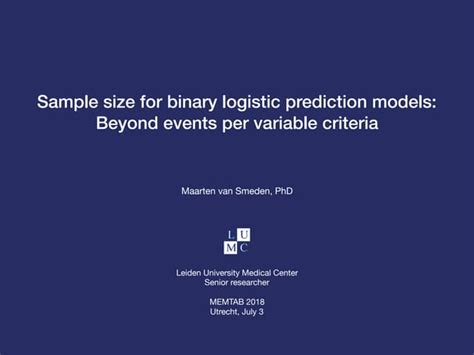 Sample Size For Binary Logistic Prediction Models Beyond Events Per