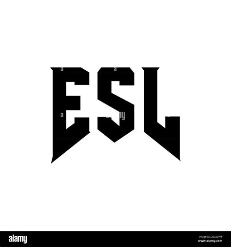 Esl Letter Logo Design For Technology Company Esl Logo Design Black And White Color Combination