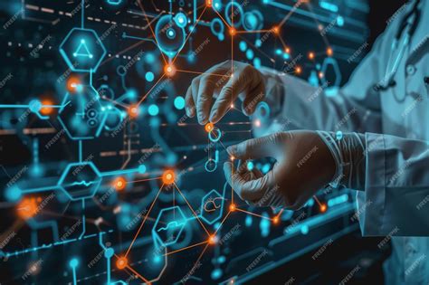 Premium Photo Doctorscientist Hands Touch Virtual Molecular Structures In A Science Lab
