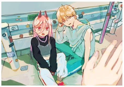 Power Denji And Pochita Chainsaw Man Drawn By Gurukousu Danbooru