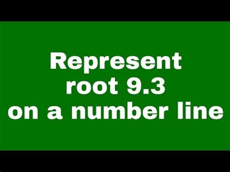 Represent Root On A Number Line YouTube