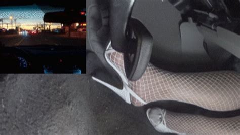 White Open Toe Stilettos Fishnets In The Camry FULL HD 1080p Nylon Fetish By MsChristina