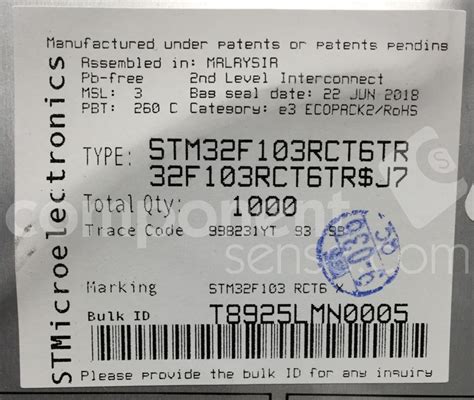Stm32f103rct6tr Stmicroelectronics Datasheet Pdf And Technical Specs