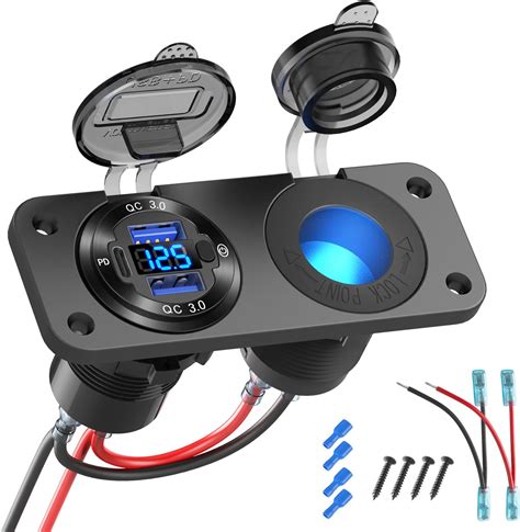 12v Usb Outlet Marine Switch Panel Plug Pd30 And Dual Qc3