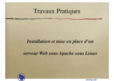 notes sur l installation et mise en place d un serveur web sous apache sous linux docsity