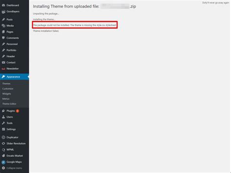 Theme Is Missing The Stylecss Stylesheet Error Goodlayers