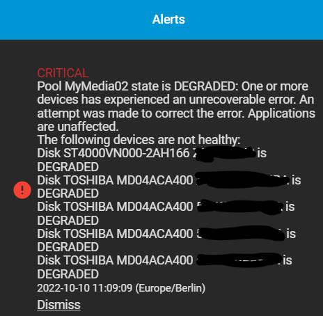 Pool Remains DEGRADED TrueNAS Community