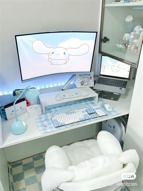 White Desk Setup Pc Setup Kawaii Room Ideas Cute Room Ideas Gaming