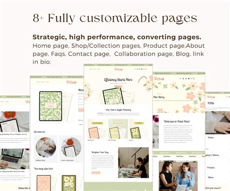 Feminine Shopify Theme For Selling Digital Downloads Pastel Pink Website Template For Planners