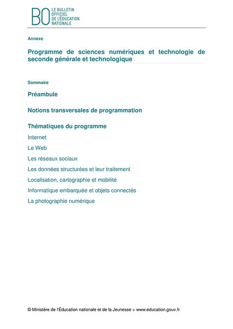 Programme nde SNT Python Lycée