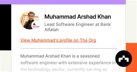 Muhammad Arshad Khan Lead Software Engineer At Bank Alfalah The Org
