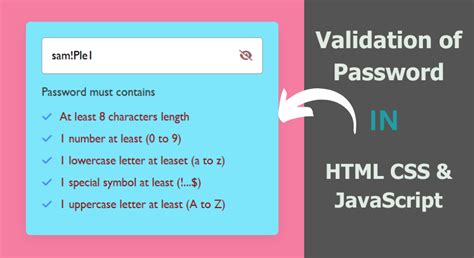 Validation Of Password In Html Css And Javascript