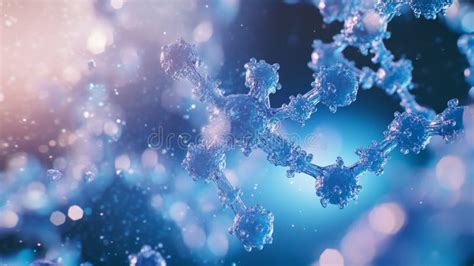 Abstract Blue Molecular Structure With Bokeh Effect Stock Illustration Illustration Of
