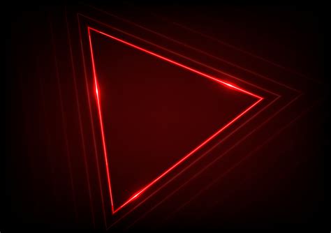 Red Triangle Neon Light Line Gradient Digital Technology Modern Banner