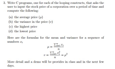 Solved 3 Write C Programs One For Each Of The Looping