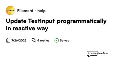 Update Textinput Programmatically In Reactive Way Filament