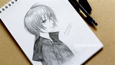 رسم انمي كيف نرسم أنمي غامض رسم بقلم الرصاص سهل وبسيط Youtube