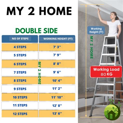 Aluminium 12 Steps Double Sided Ladder Tangga Lipat Staircase Step