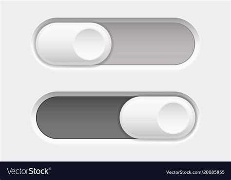 Toggle Switch Interface Buttons Gray Elements Vector Image On Vectorstock Slider Design Skin