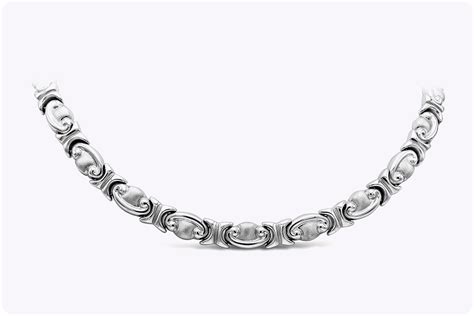 2862 Grams Ancient Roman Style Collar Necklace In White Gold Roman