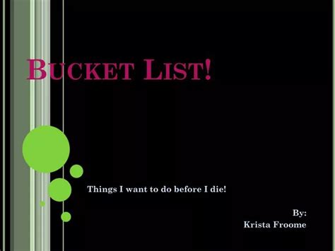 PPT Bucket List PowerPoint Presentation Free Download ID
