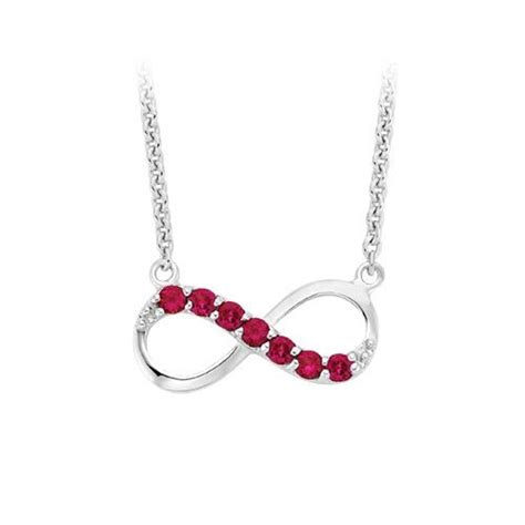 Created Ruby Infinity Necklace Sterling Silver Jewelry