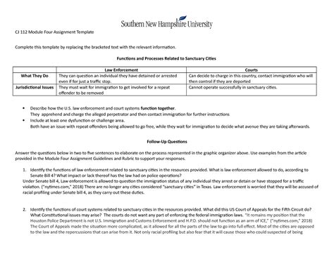 Module Four Assignment Template Cj 112 Module Four Assignment Template Complete This Template