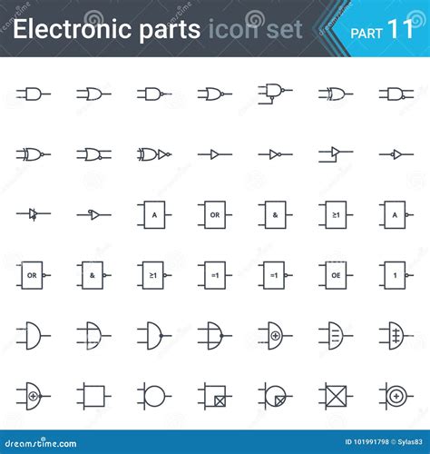 Digital Logic Gate Symbols Vector Concept 285286692