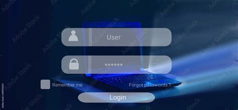 User Password Computer Background With Blue Elegant Colour Login Icon Remember Me Forgot
