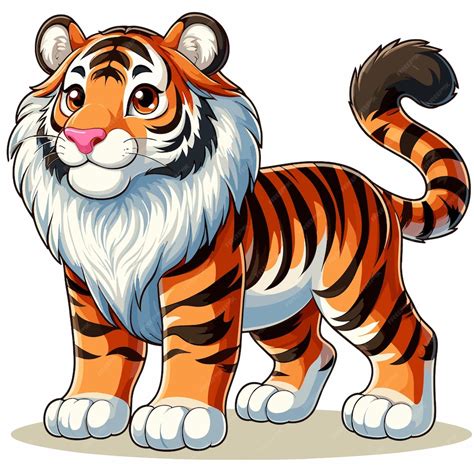 Premium Vector Cute Tiger Vector Cartoon Illustration