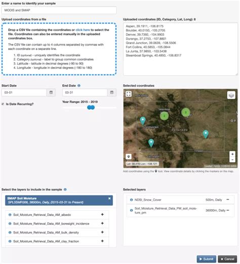 how to extract point and area data samples using appeears national