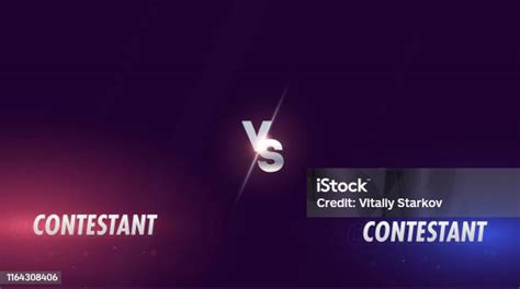 화면 과 비교 Vs 전투 헤드 라인 레드와 블루 팀 사이의 충돌 결투 모노그램대 추상적 배경 크롬 문자입니다 비디오 게임 팀