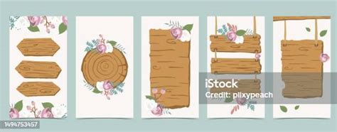 사파리 배경의 나무 프레임 컬렉션입니다 생일 초대장 엽서 소셜 미디어를 위한 편집 가능한 벡터 그림 0명에 대한 스톡 벡터 아트 및 기타 이미지 Istock