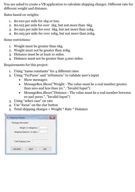 Solved You Are Asked To Create A VB Application To Calculate Chegg Com