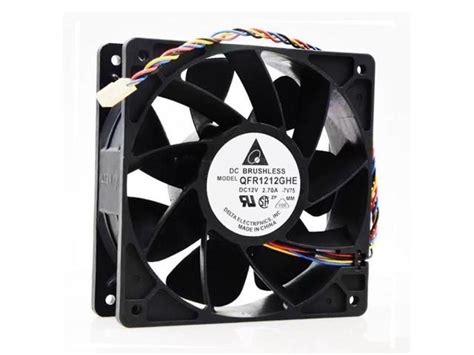 QFR1212GHE 6000RPM 120X120X38mm 4Wire 12V 2.7A for Bitcoin Miner S15 S9 ...