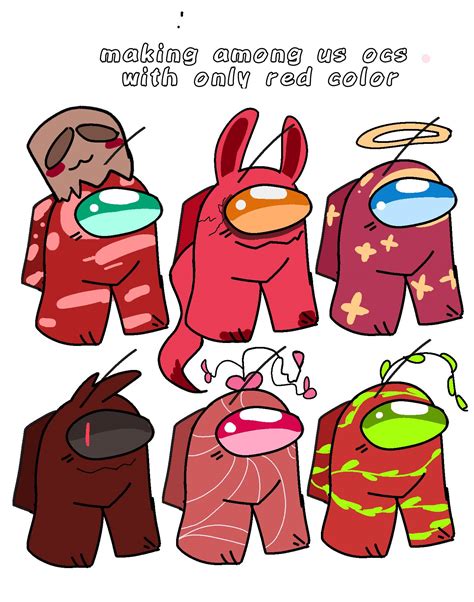 Making Among Us Ocs With Only Red Color By Zuku0art On Deviantart