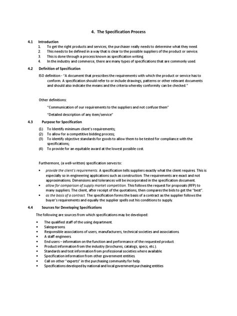 Specification Writing Guidelines Pdf Specification Technical