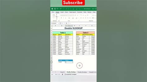 Double Vlookup In Excel Vlookup Vlookupformula Vlookupinexcel Excelformula Exceltips Youtube