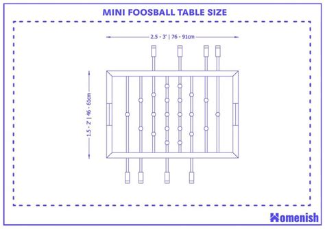 Standard Foosball Table Sizes With 3 Drawings