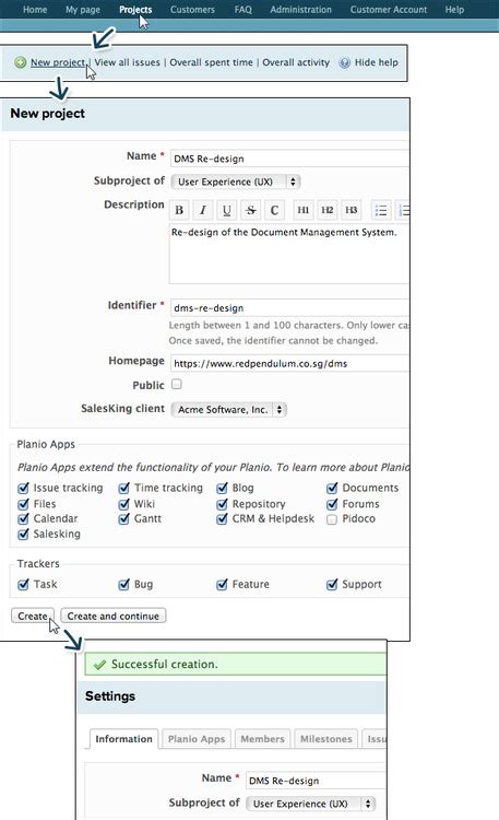 Planio 101 How To Create A New Project Planio